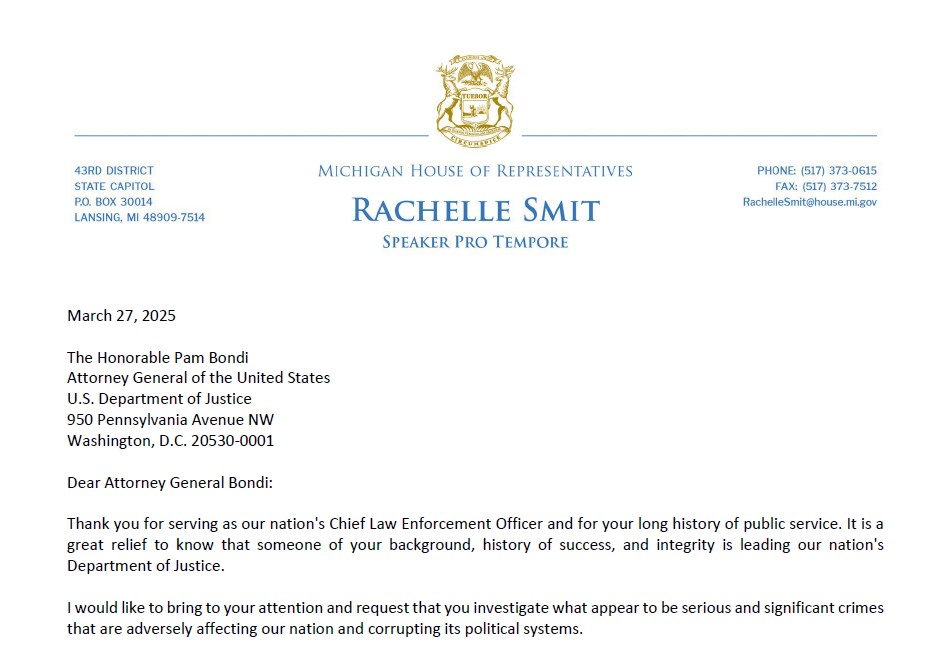 Speaker Pro Tempore Smit’s letter to AG Bondi -Capital Research Center